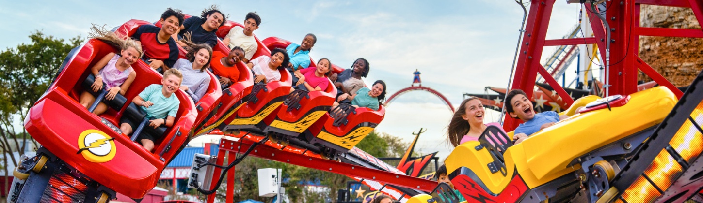 Kids on roller coaster store
